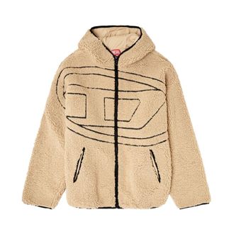Diesel Beiger Teddy Fleece Kapuzenpullover - - Jackets - Herren - Beige - XL