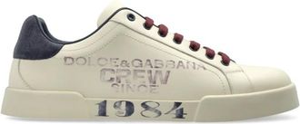 Dolce & Gabbana Homme, Chaussures, Beige, Taille: 44 EU Chaussures de sport orn&eacute;es du logo