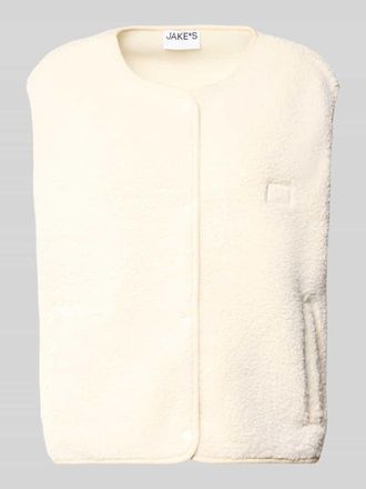 Jake*s Casual Weste aus Teddyfell mit Eingrifftaschen