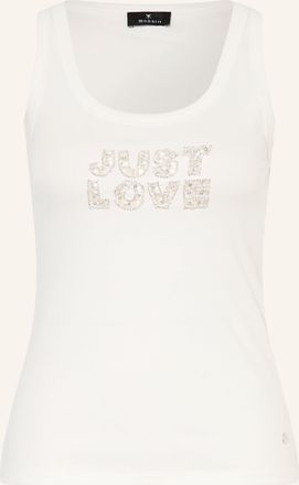 Monari Monari Top Mit Schmucksteinen Und Pailletten weiss