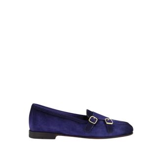 Santoni Blaue Wildleder Doppel-Schnallenschuhe - - Shoes - Damen - Blau - 35 EU