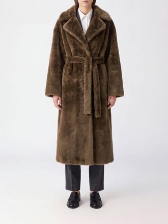 Arma Long manteau peignoir en shearling avec ceinture &agrave; nouer