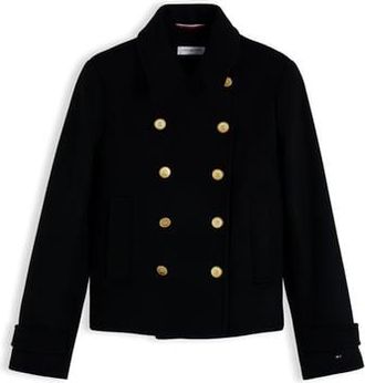 Tommy Hilfiger Manteau droit en laine m&eacute;lang&eacute;e