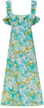 Zimmermann Robe midi &agrave; volants High Tide en lin
