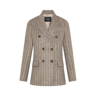Seventy Giacca doppiopetto in flanellina misto lana - Femme - Vestes - Gris - Taille: 34 FR