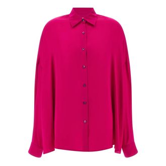 Dries Van Noten Casia Gl&auml;nzendes Seidenhemd - - Blouses & Shirts - Damen - Rosa - XS