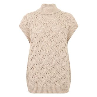 PESERICO Kurzer Strickpullover - - Knitwear - Damen - Beige - M