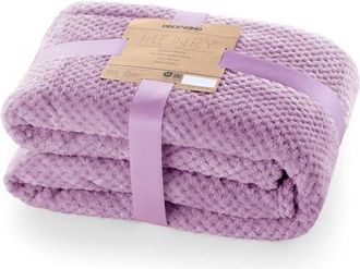 Decoking Kuscheldecke 150x200 cm lila Decke Microfaser Wohndecke Tagesdecke Fleece weich sanft kuschelig skandinavischer Stil Henry