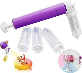 Generic Kit a&eacute;rographe manuel violet pour g&acirc;teaux avec 4 tubes, spray de d&eacute;coration de p&acirc;tisserie pour cupcakes, cookies et desserts, outil de cuisine pour bo