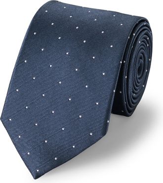 CHARLES TYRWHITT Krawatte aus Seide mit Punkten - Stahlblau