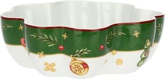 Thun Schale in Kleeblattform aus Porzellan, kleine Version, Weihnachtsüberraschungen, Sammlerstück, Geschenkidee zu Weihnachten, Ø 13 cm, 5 cm H