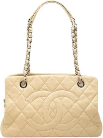 Chanel Pre-owned Sac fourre-tout matelass&eacute; en cuir caviar - Femme - Pre-owned - Blanc - Taille: ONE Size