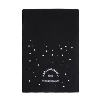 Karl Lagerfeld K/Rsg Perlen Strickschal - - Accessories - Damen - Schwarzk - ONE SIZE