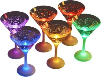 Generic 6er Set Longdrinkglas, Leuchtende Sektgl&auml;ser -Trinkglas Partyglas Hochzeit Silvesterparty, Strahlende Party-Becher f&uuml;r Feiern, Hochzeit & Halloween (6
