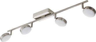 Eglo connect LED Deckenspot Corropoli-C, Smart Home Spot 4 flammig, Deckenlampe aus Stahl und Kunststoff, Farbe: Nickel matt, weiß, dimmbar, Weißtöne und F