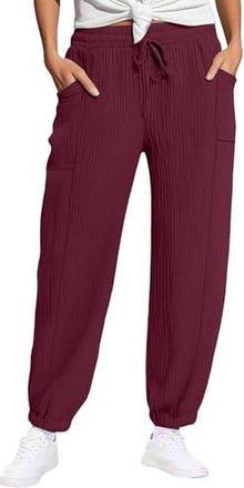 Generic Pantalons Running Femme Chic D&eacute;t&eacute; Long Pants &Eacute;lastique Relax Fit D&eacute;tente Sweatpant Respirant Confortable V&ecirc;tement Fluide Classique Taille Haute 2026 P