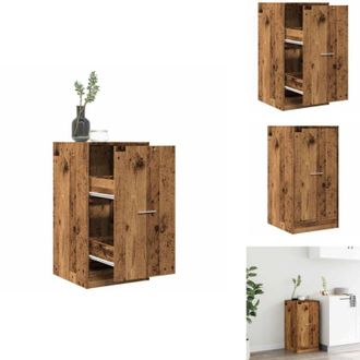vidaXL Apothekerschrank Altholz-Optik 40x41x77,5 cm Holzwerkstoff - Apothekerschrank - Apothekerschr&auml;nke - Apothekerm&ouml;bel - Apotheker Sideboard