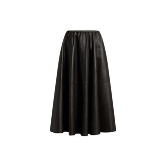 Alberta Ferretti Weiter weiter Rock aus weichem Leder - - Skirts - Damen - Schwarzk - S