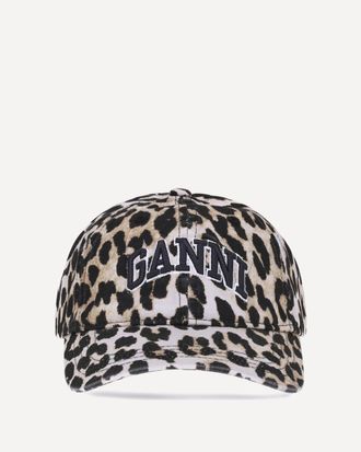 Ganni Leopard Baseball Hat Female UNI