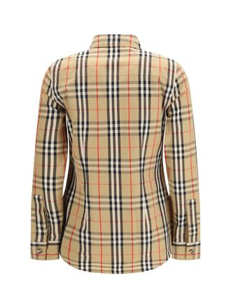 Burberry Womens Shirt Stretch Cotton Check Archive Beige