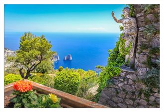 Wallario selbstklebendes Poster - Mediterraner Ausblick, Aufkleber in Premiumqualit&auml;t, Klebefolie Gr&ouml;&szlig;e: 61 x 91,5 cm (Maxiposter)