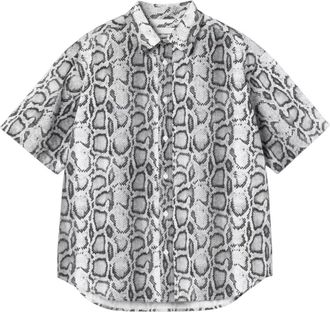 Carhartt Work in Progress Homme, Chemises, Blanc, Taille: XS Short Sleeve Snake Camo Shirt
