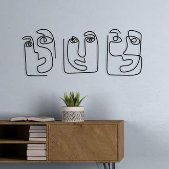 Hanah Home Stylish Black Decorative Metal Wall Accessory, 108 x 48 cm | 100% Metal, 1.2 mm Thickness | Perfect for Modern Home Decor & Office Spaces