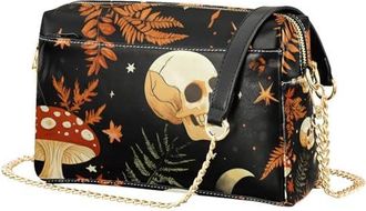 Mnsruu Sacs à bandoulière pour femme, motif champignons, crâne, érable, sac à main