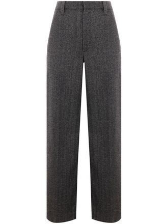 Brunello Cucinelli pantalon &agrave; taille haute - Noir