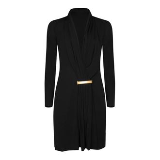 Tom Ford Femme, Robes, Noir, Taille: 36 FR Robe DE Cocktail COL V &Agrave; Manches Longues Avec D&eacute;tail Barre