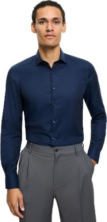 Olymp Herren Oberhemd Langarm 200784,Einfarbig,Level 5 Body fit (15.05.2015 - F16),Royal Kent,Marine 18,41