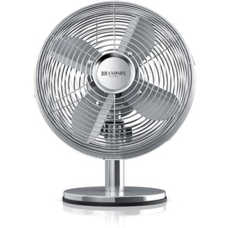 Brandson Brandson 30W Tischventilator Retro Style, Ventilator, Oszillation 80&deg;, Neigungswinkel ca. 40&deg;, 3 Geschwindigkeiten, Chrome Line
