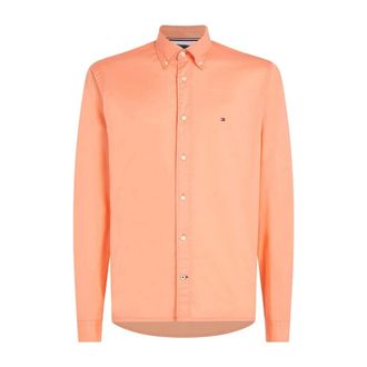 Tommy Jeans Homme, Chemises, Orange, Taille: S TH Flex Poplin Regular Fit Shirt