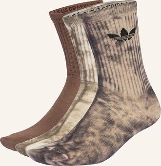 adidas Originals Adidas Originals 3er-Pack Socken Tie Dye Crew braun