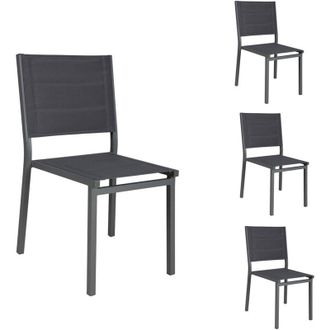 M&S Collection M&s - Lot de 4 chaises dext&eacute;rieur en textil&egrave;ne matelass&eacute; et aluminium gris