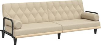 vidaXL Schlafsofa mit Armlehnen Creme Stoff vidaXL