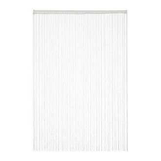 Relaxdays Fadenvorhang weiß, kürzbar, mit Tunneldurchzug, für Türen & Fenster, waschbar, Fadengardine, 145x245 cm, White