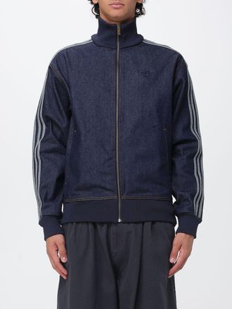 adidas Sweat zipp&eacute; en denim de coton avec col roul&eacute; et logo 3-Stripes