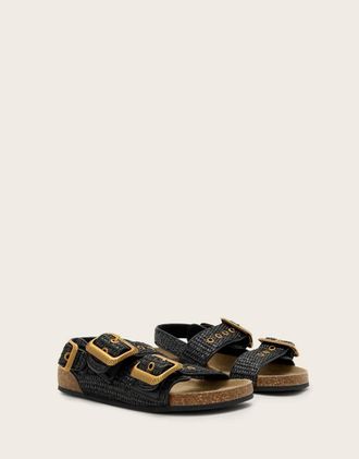 AllSaints Staffa - Sandales en raphia - Noir