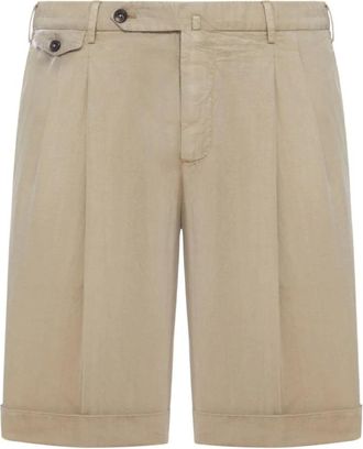 Pantaloni Torino Homme, Shorts, Beige, Taille: M Shorts bottoni