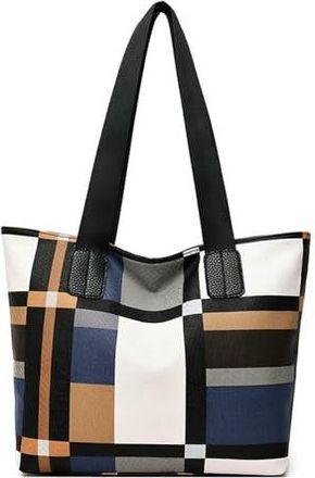 Generic Sac fourre-tout léger en polyuréthane pour femme, Jaune/blanc