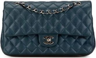 Chanel Sac bandouli&egrave;re classique double rabat Pre-owned - Femme - Pre-owned - Bleu - Taille: ONE Size