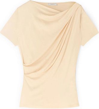 Motivi Jersey-T-Shirt mit Drapierung - - Blouses & Shirts - Damen - Beige - L