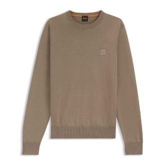 HUGO BOSS Herren Boss Kanovano S Logo-Label Pullover in Gr&uuml;n