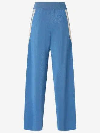 Pinko Womens Track Pants Light Blue Viscose Trousers