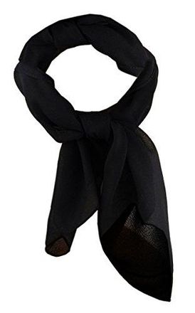 TigerTie dames Chiffon tissu nicki noir taille 50 cm x 50 cm - tissu foulard écharpe