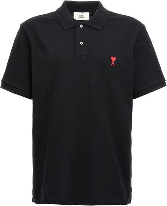 Ami Homme, Tops, Noir, Taille: M Ami De Coeur Piqu&eacute; Polo