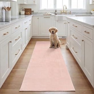 Safavieh Boho Teppich f&uuml;r Rug Wohnzimmer, Esszimmer, Schlafzimmer - Maschinenwaschbar und rutschfest - Loft Collection, Kurzer Flor, in Pfirsich, 155 X 228 cm