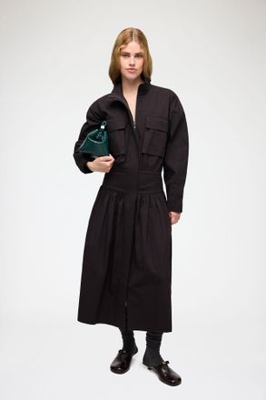 Ganni Robe en coton noire Noir biologique - Taille 42 - Pour Femme