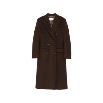 Stella McCartney Zweireihiger Mantel mit gepolsterten Schultern - - Coats - Damen - Braun - S